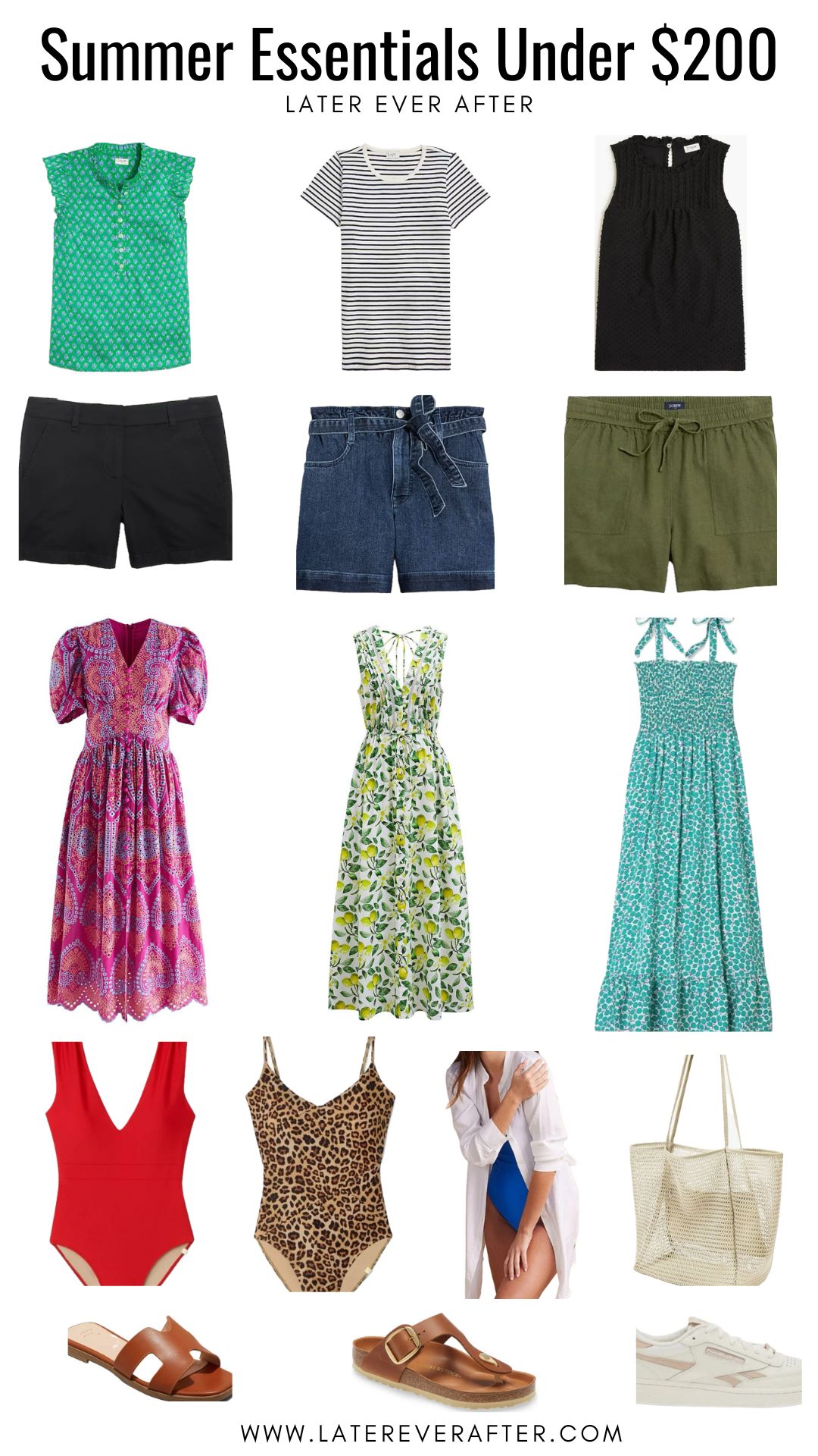 Summer Wardrobe Essentials Under $200 - Later Ever After, BlogLater ...